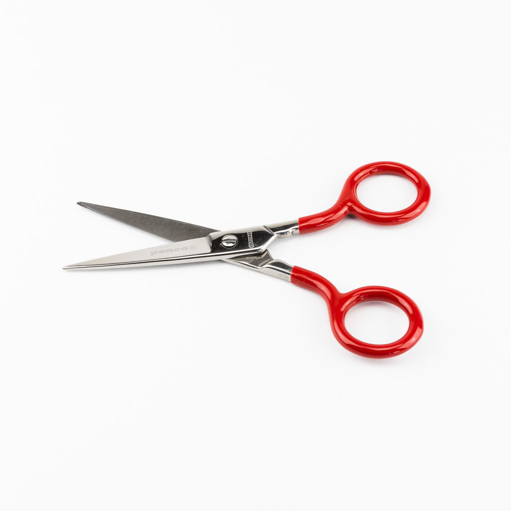 Penco Schere aus Edelstahl mit gummierten Griffen rot red – paletti store